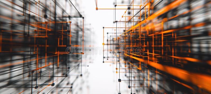 Orange Black Checkered Lines Business Frame Background, Grid Stock ...