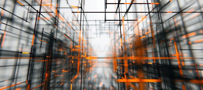 Orange Black Checkered Lines Business Frame Background, Grid Stock ...