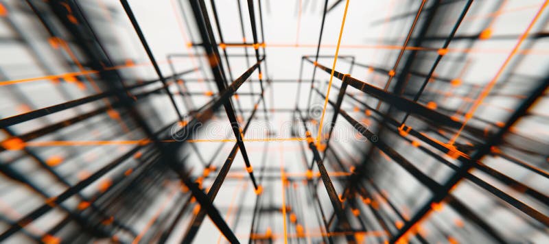 Orange Black Checkered Lines Business Frame Background, Grid Stock ...