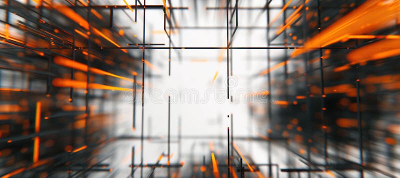 Orange Black Checkered Lines Business Frame Background, Grid Stock ...