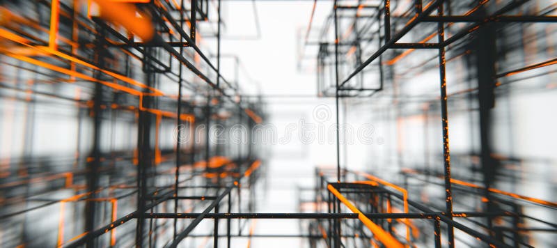 Orange Black Checkered Lines Business Frame Background, Grid Stock ...