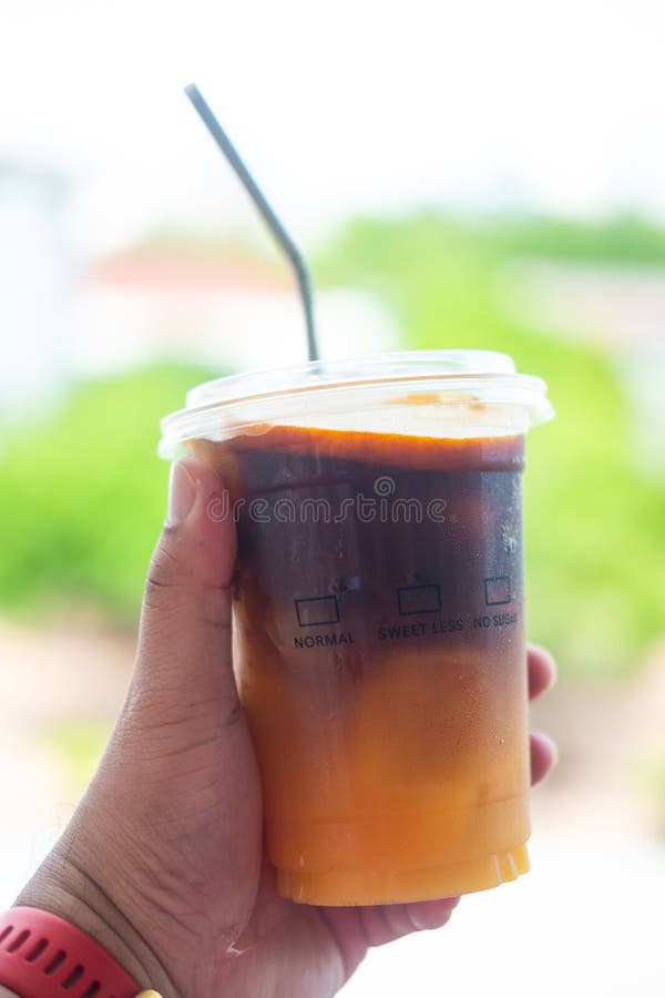 Orange Black Coffee. Refreshing Summer Drink Concept Stock Image ...