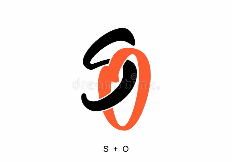 Orange Black Color of so Initial Letter Stock Vector - Illustration of ...