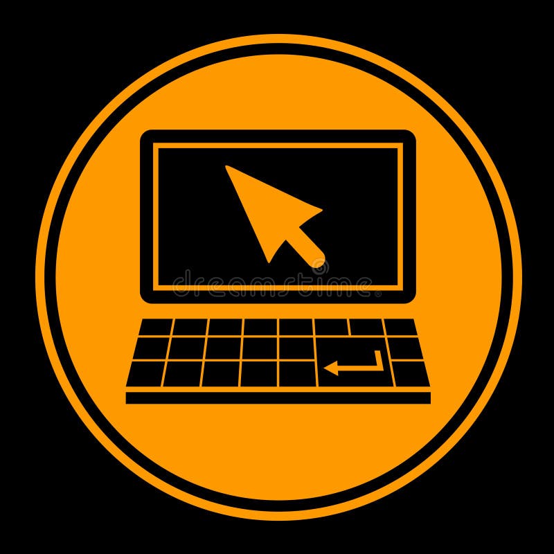 Orange and black computer stock vector. Illustration of keyboard - 30367739