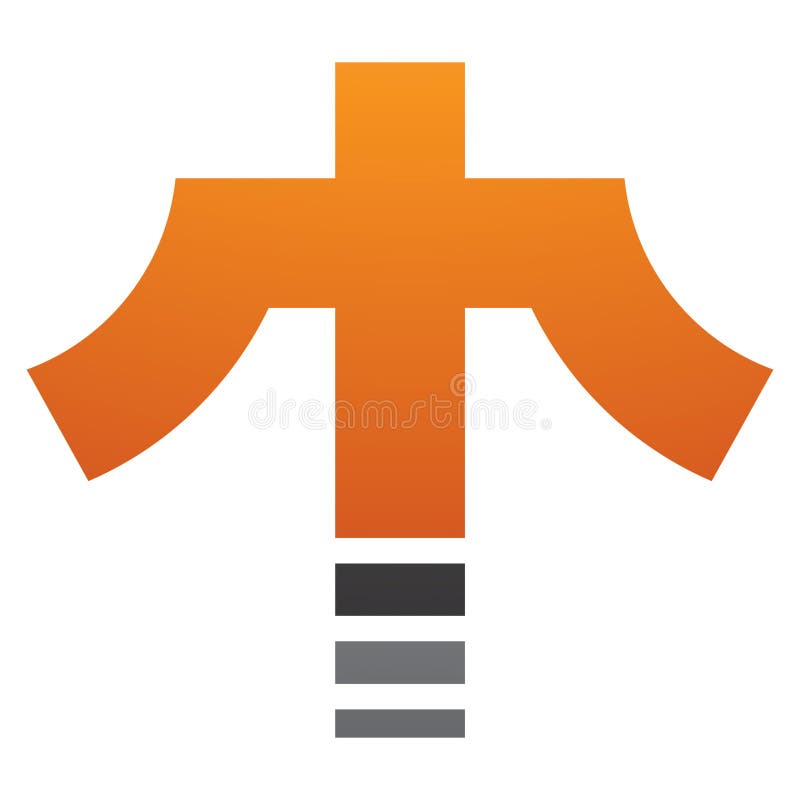 Orange and Black Cross Shaped Letter T Icon Stock Vector - Illustration ...