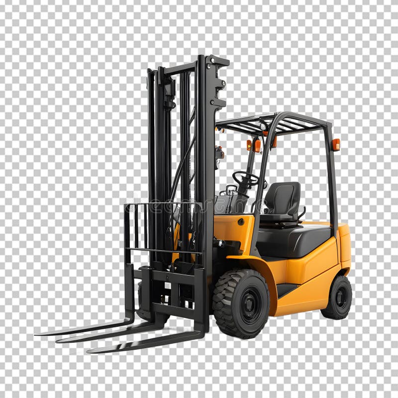 Orange and Black Forklift with Transparent Background Stock Image ...