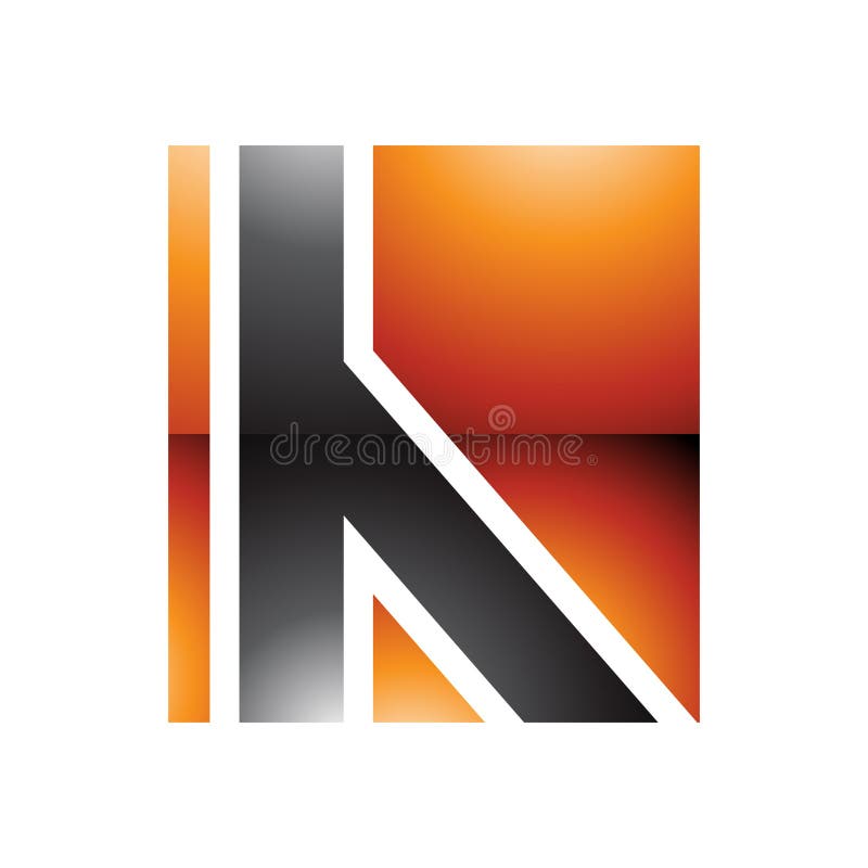 Orange and Black Glossy Letter H Icon with Straight Lines Stock Vector ...