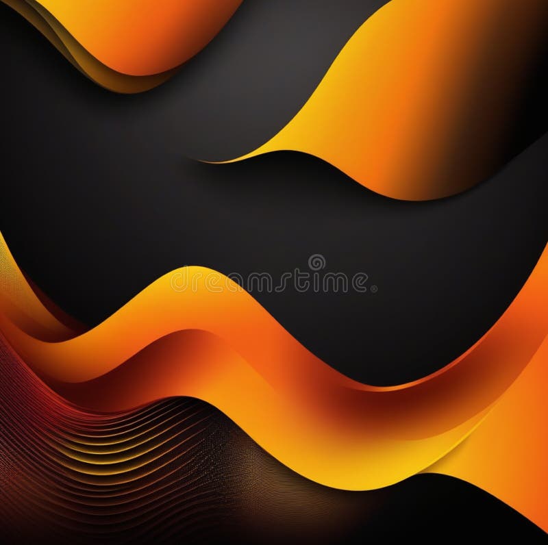 Orange Black Gradient Background with Curves Stock Illustration ...