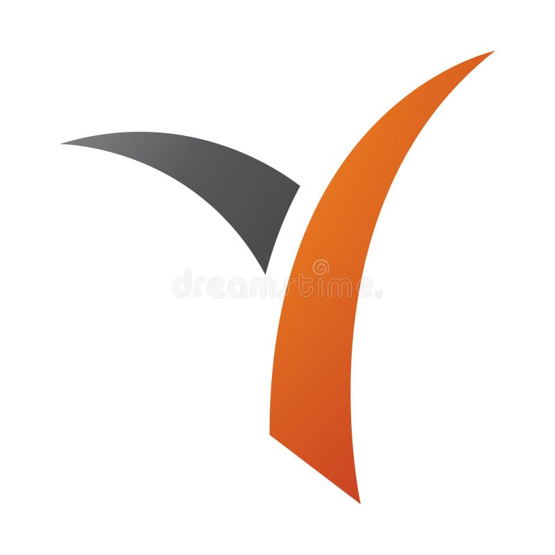 Orange and Black Grass Shaped Letter Y Icon Stock Vector - Illustration ...