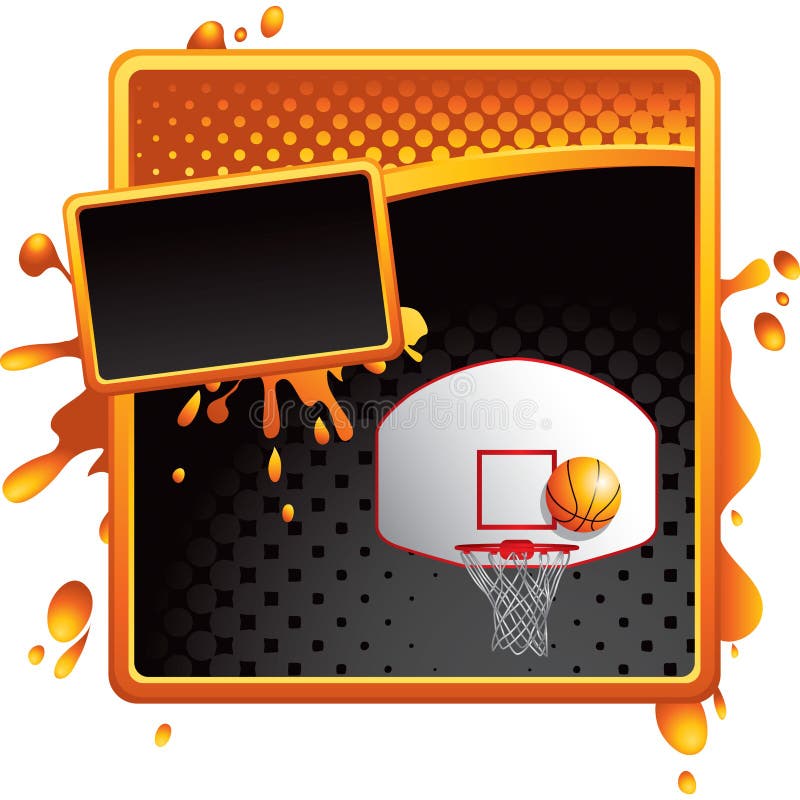 Orange and Black Halftone Ad Basketball Goal Stock Vector ...
