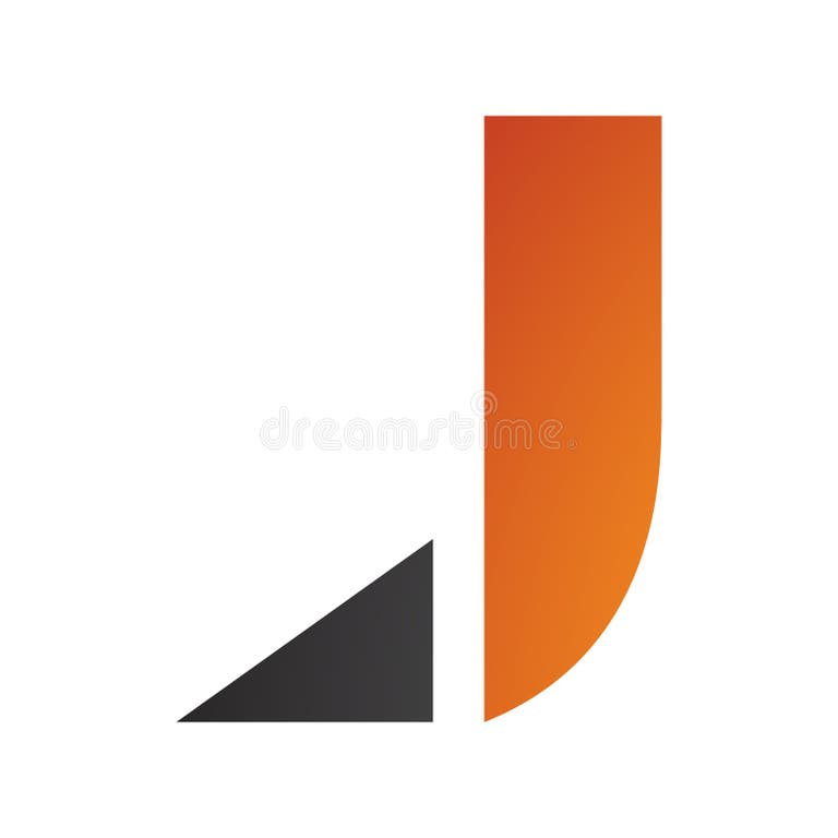 Orange and Black Letter J Icon with a Triangular Tip Stock Vector ...