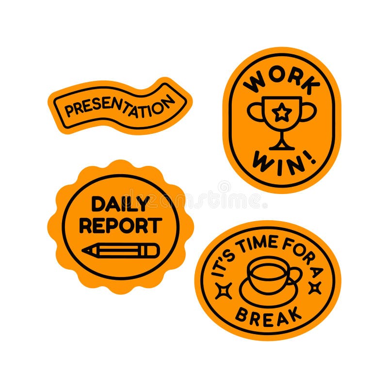 Orange and Black Motivational Signs with Task Management Text Stock ...