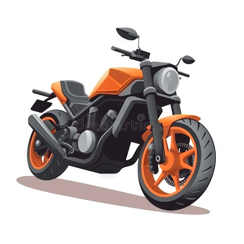 Motorcycle on a White Background. Side View. Vector Illustration Stock ...