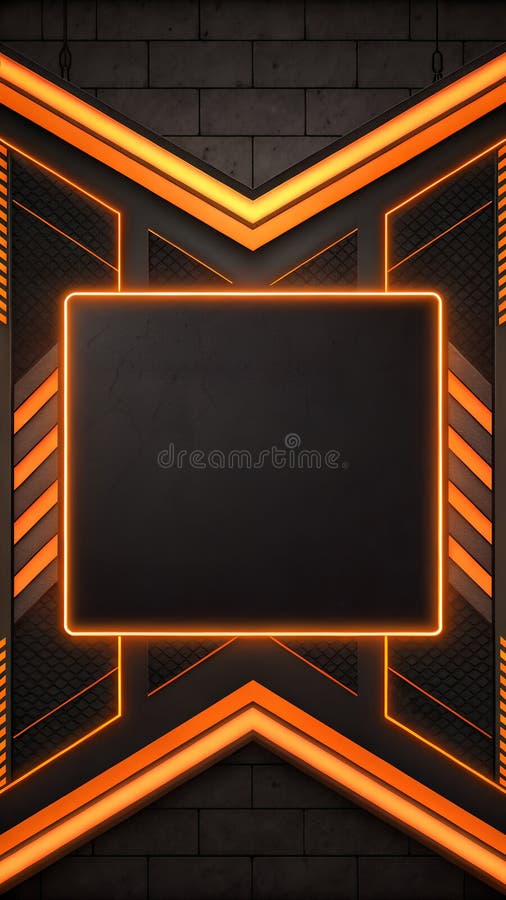 Orange and Black Neon Frame Background Tech Design for Graphic Design ...