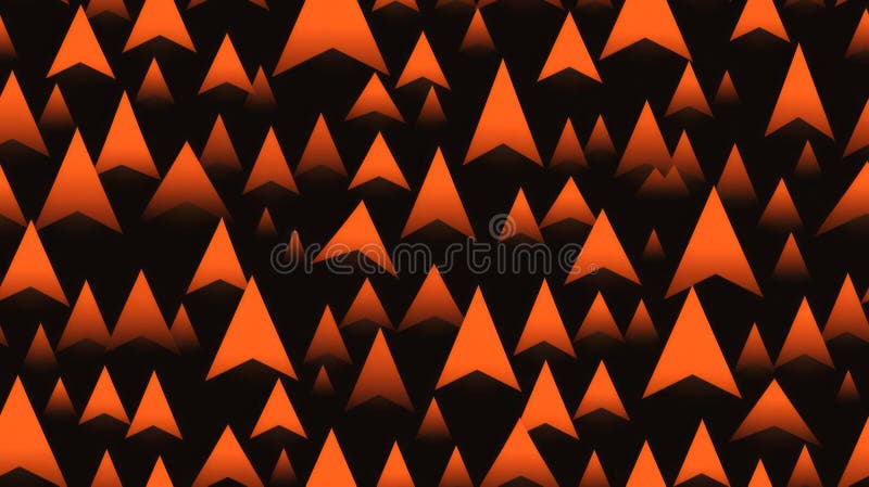 An Orange and Black Pattern with Triangles on it Stock Illustration ...
