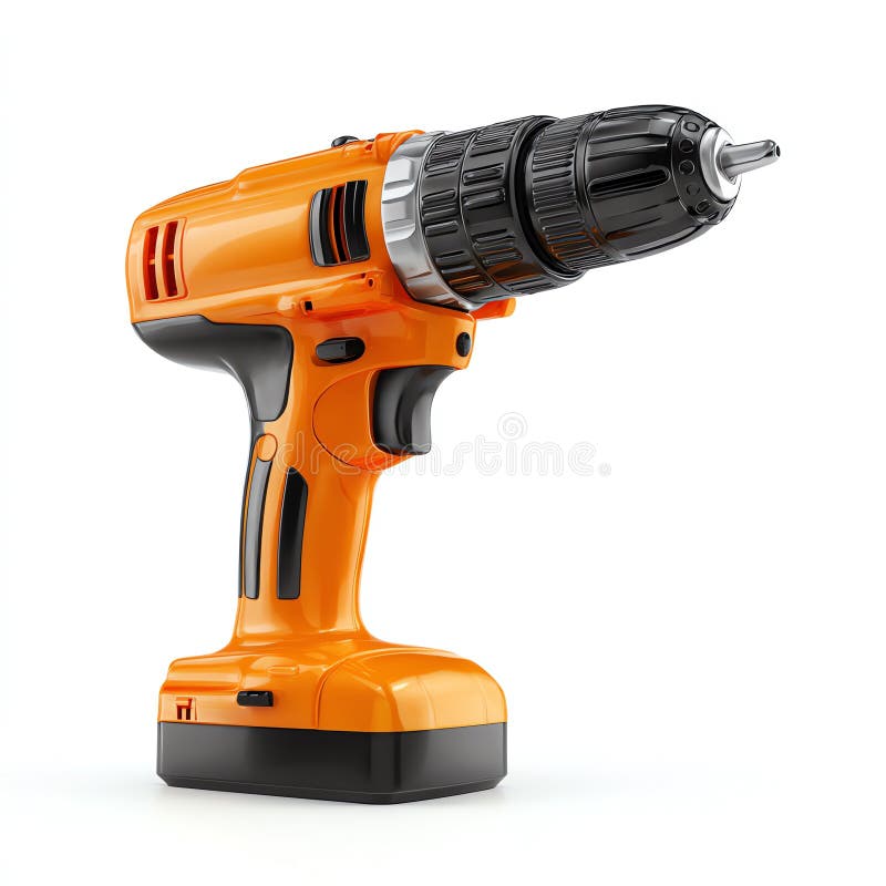 Orange Power Drill Tool for Home Projects Stock Illustration ...