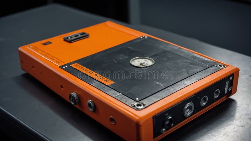 Orange and Black Rectangular Industrial Device with Multiple Components ...