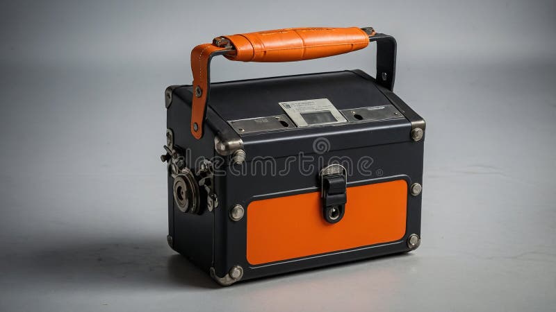 Orange and Black Rectangular Industrial Device with Multiple Components ...