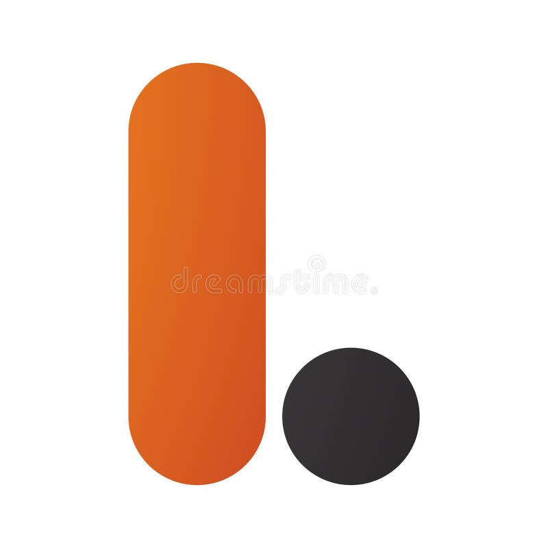 Orange and Black Rounded Letter L Icon Stock Vector - Illustration of ...
