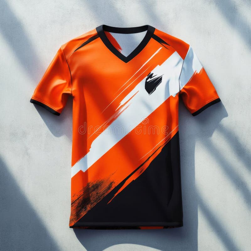 Orange and Black Sports Jersey with Diagonal Stripes Stock Illustration ...