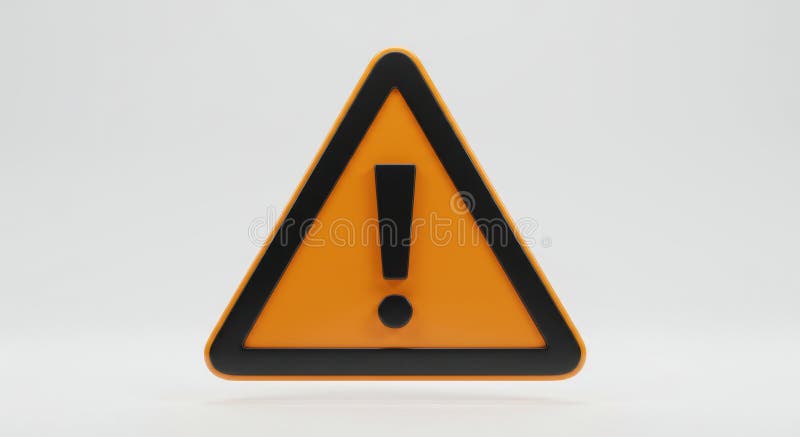 Orange and Black Triangle Warning Sign with Exclamation Mark Stock ...
