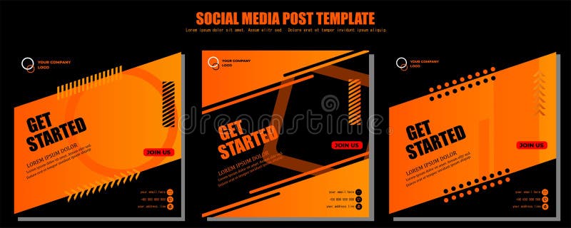 Orange and Black Vector Social Media Post Template, Vector Art ...