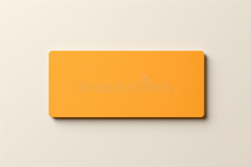 Orange Blank Plastic Card Isolated on White Background Stock ...