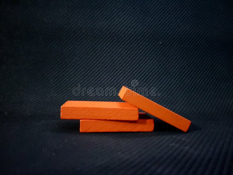 3 Orange Blocks Stacked on Top of Each Other Stock Image - Image of ...
