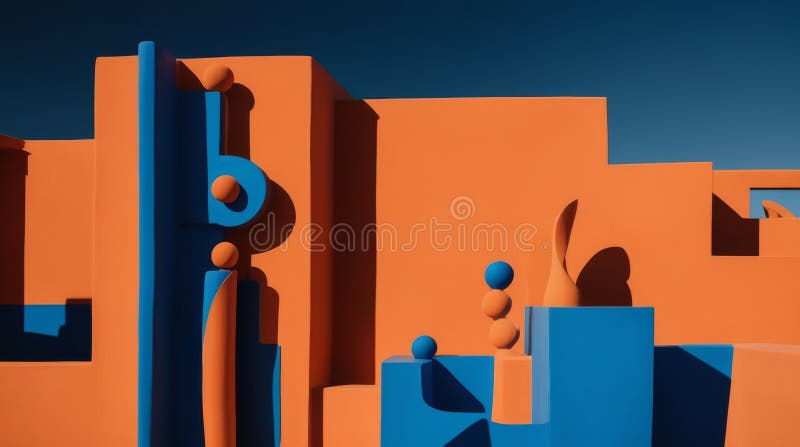 Orange-Blue Abstract Background: Contrast of Light and Color Stock ...