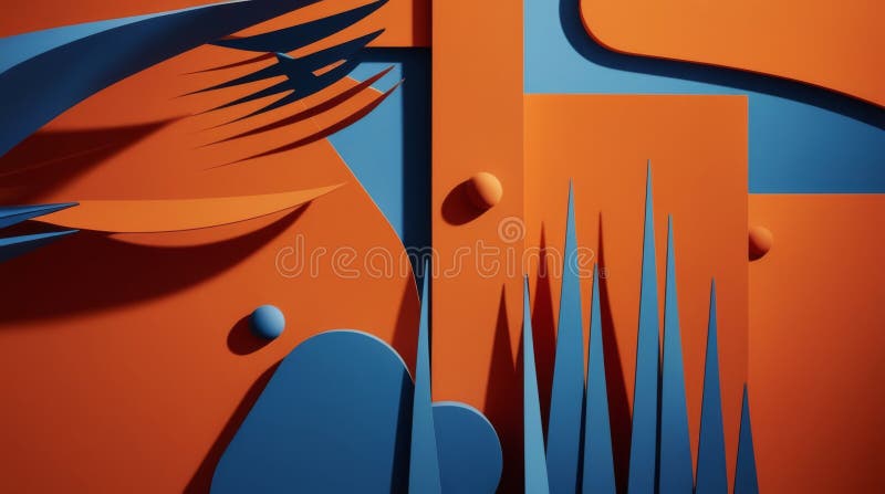 Orange-Blue Abstract Background: Contrast of Light and Color Stock ...