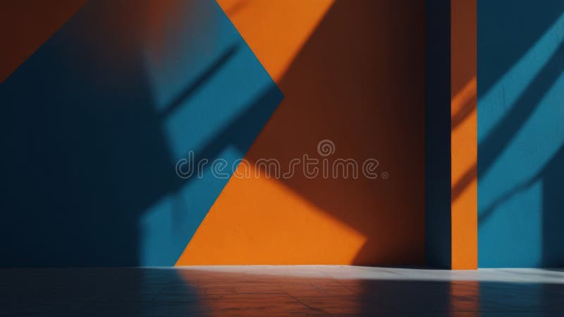 Orange-Blue Abstract Background: Contrast of Light and Color Stock ...