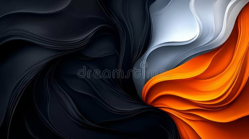 Orange and Blue Abstract Layered Wave Patterns Stock Image - Image of ...