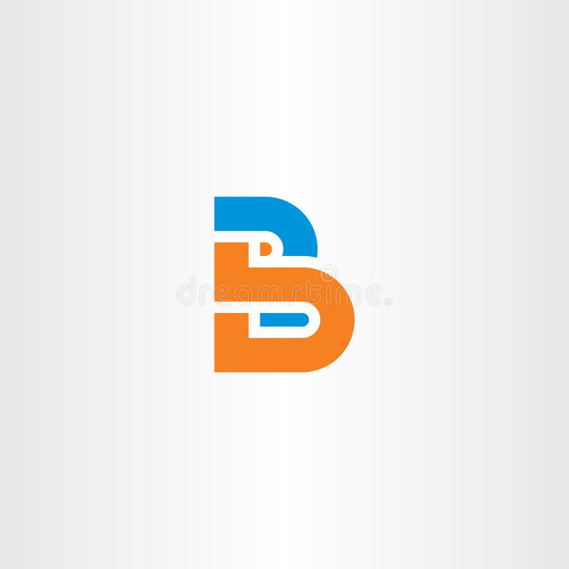 Orange Blue B Letter Logotype Icon Symbol Stock Vector - Illustration ...