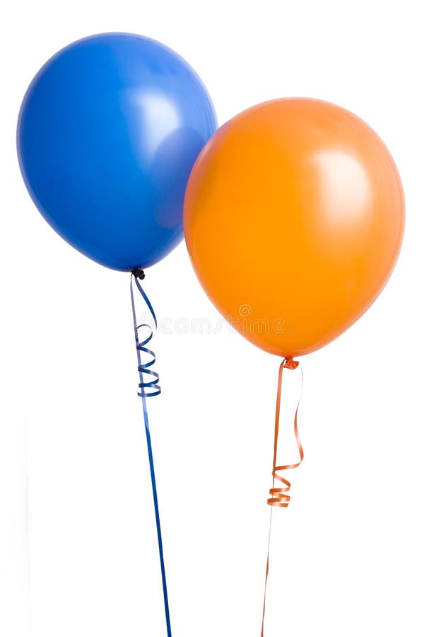 Orange and Blue Balloon stock photo. Image of party, anniversary - 6222836
