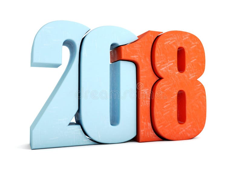 Orange and blue 2018 stock illustration. Illustration of winter - 103122605