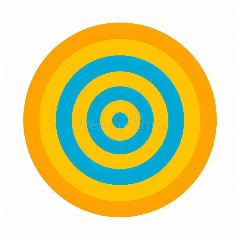 An Orange and Blue Circle with a Target in the Center Stock ...
