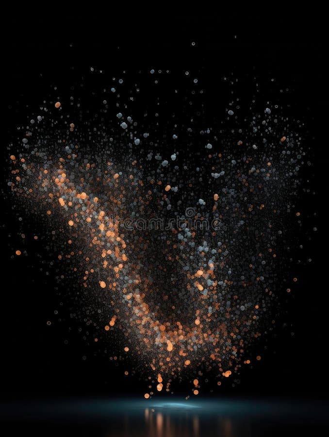 Orange and Blue Dust Explosion on a Black Background Stock Illustration ...