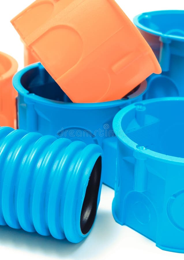 Blue Electrical Boxes and Other Components Using in Electrical ...