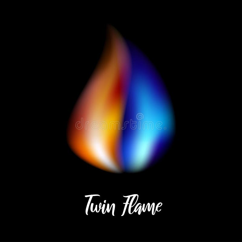 Orange and Blue Flame. Twin Flame Stock Illustration - Illustration of ...