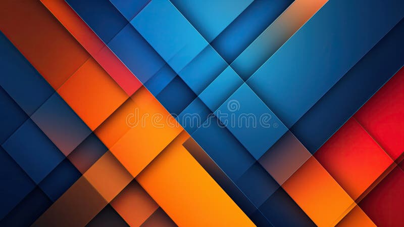 Orange and Blue Geometric Stripes Stock Illustration - Illustration of ...