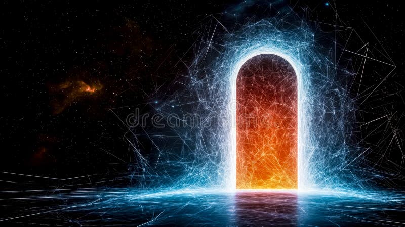 Glowing Interstellar Portal Opening into Another Dimension Stock Image ...