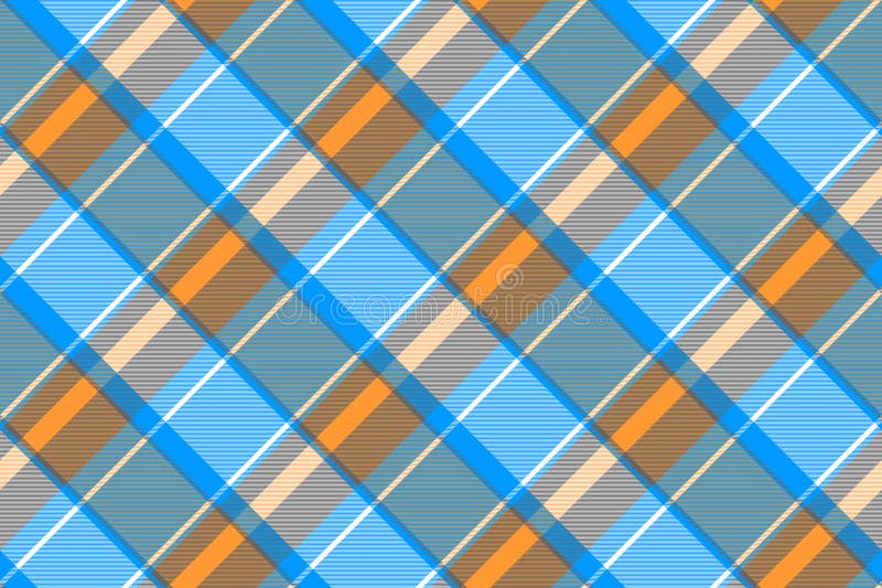 Orange Blue Gray Check Plaid Seamless Pattern Stock Vector ...