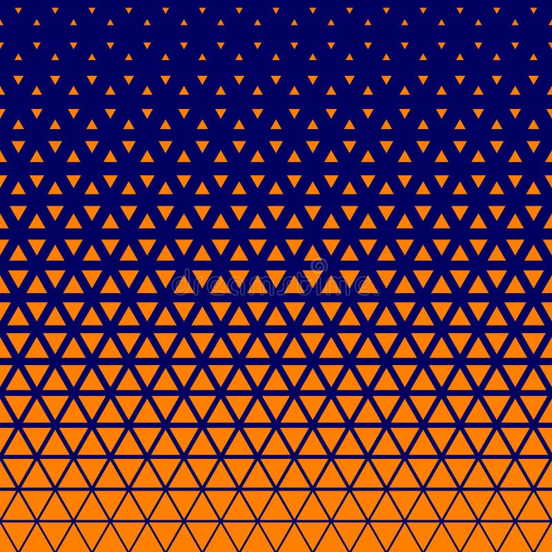 Orange Blue Halftone Triangles Pattern. Abstract Geometric Gradient ...