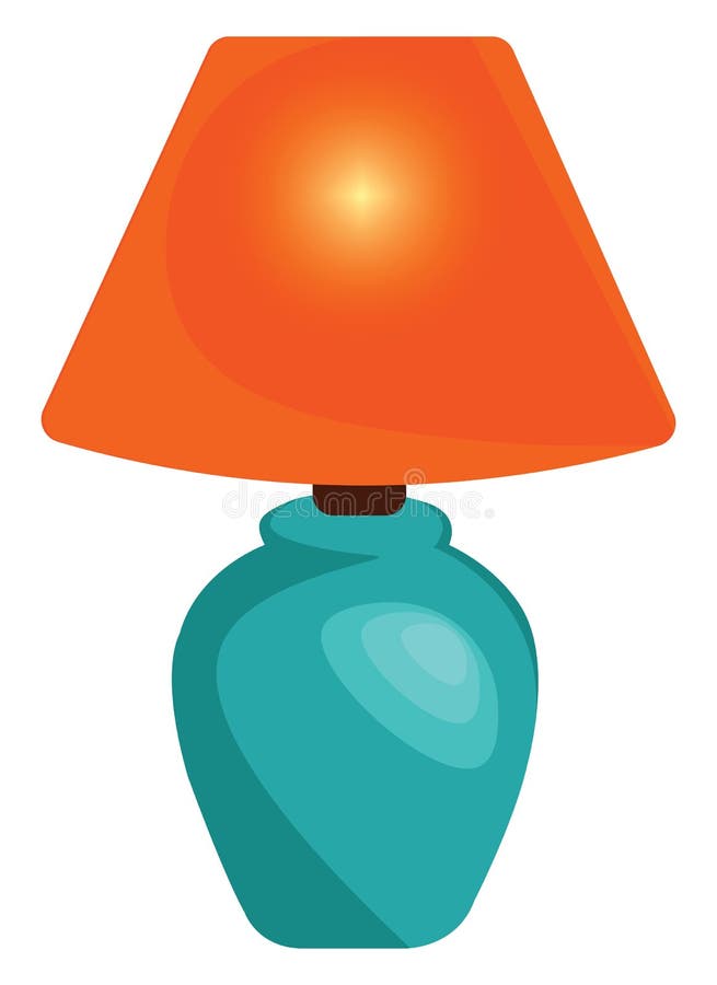 Orange blue lamp, icon stock vector. Illustration of idea - 261386717