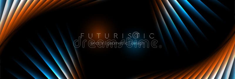 Orange and Blue Laser Lines Abstract Hi-tech Banner Stock Vector ...