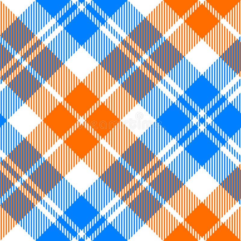 Orange and Blue Light Tartan Diagonal Seamless Pattern Stock Vector - Illustration of elements ...