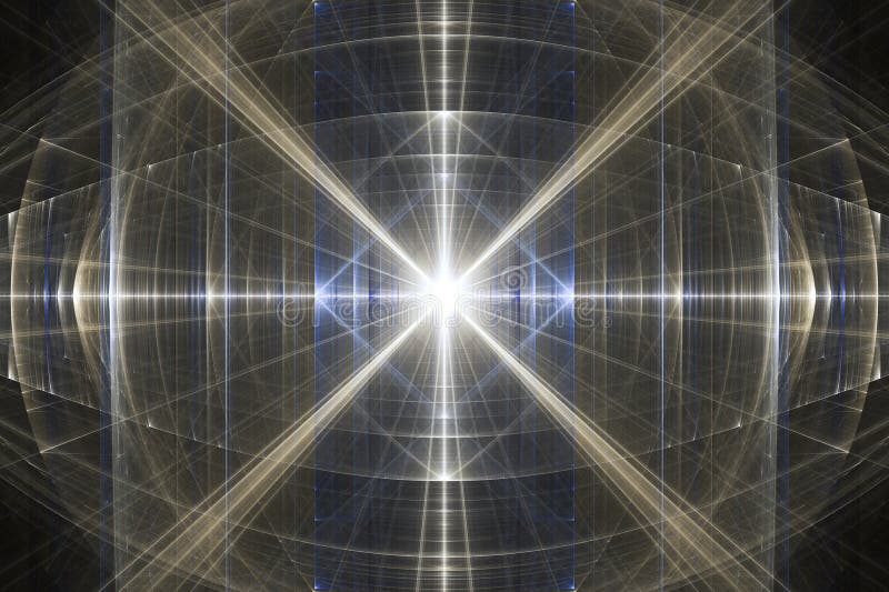 Orange Blue Luminous Pattern of Curved Shapes and Rays on a Black ...