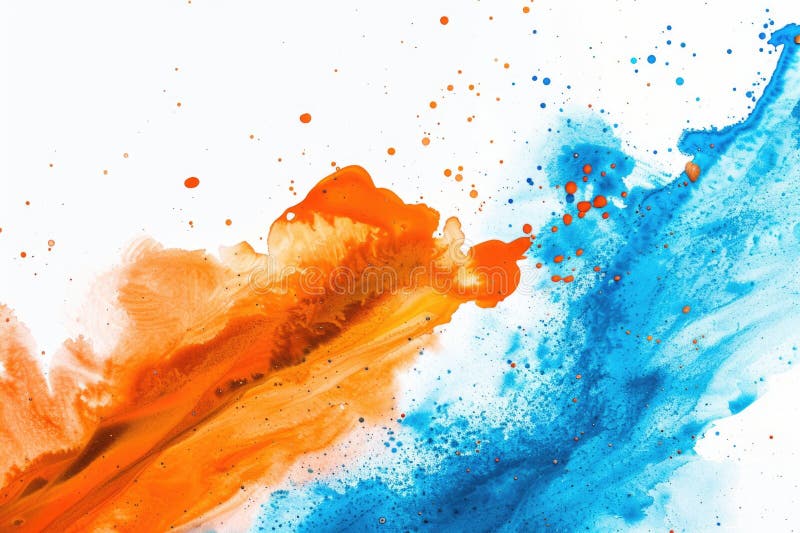 Orange and Blue Paint Splatter Close-Up Stock Photo - Image of close ...