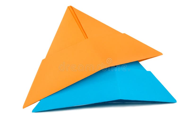 Orange and blue paper hat stock photo. Image of word - 13783430