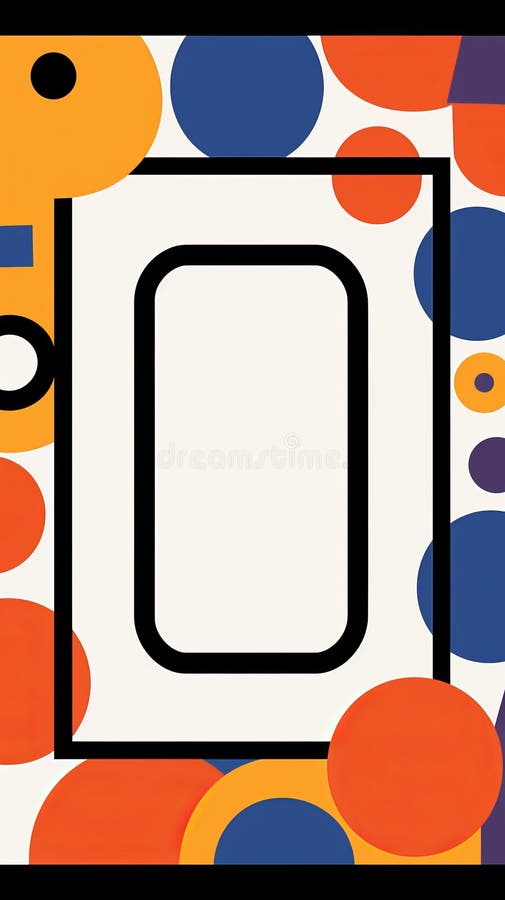 An Orange and Blue Polka Dot Pattern with a Square in the Middle Stock ...